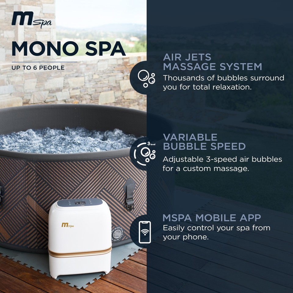 MSpa Mono 138 Jets 930L 6 Person Bubble Hot Tub Spa, Gold (Open Box) | eBay