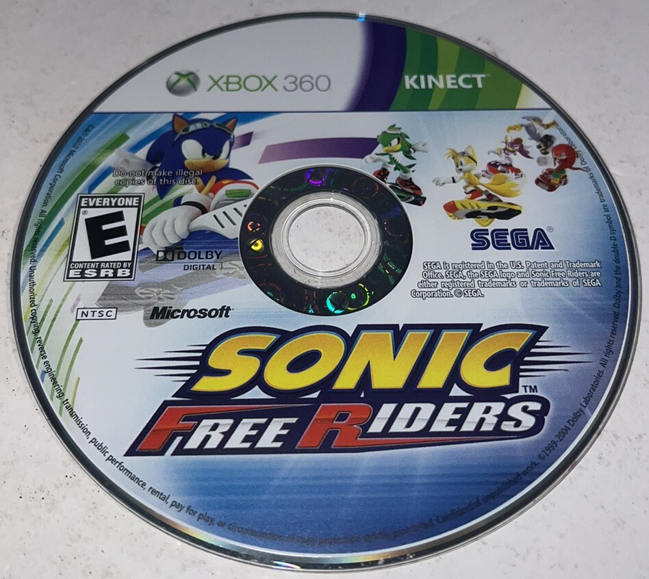 Sonic Free Riders (Microsoft Xbox 360, 2010) Kinect Complete with ...