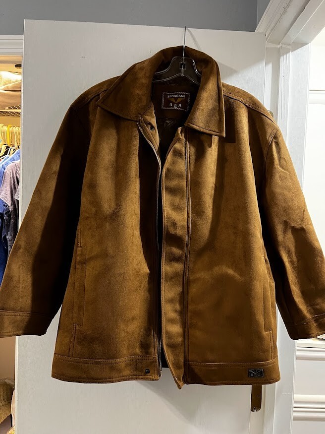 Vintage Men's Reportage REA Brown Suede BikerJacket S… - Gem