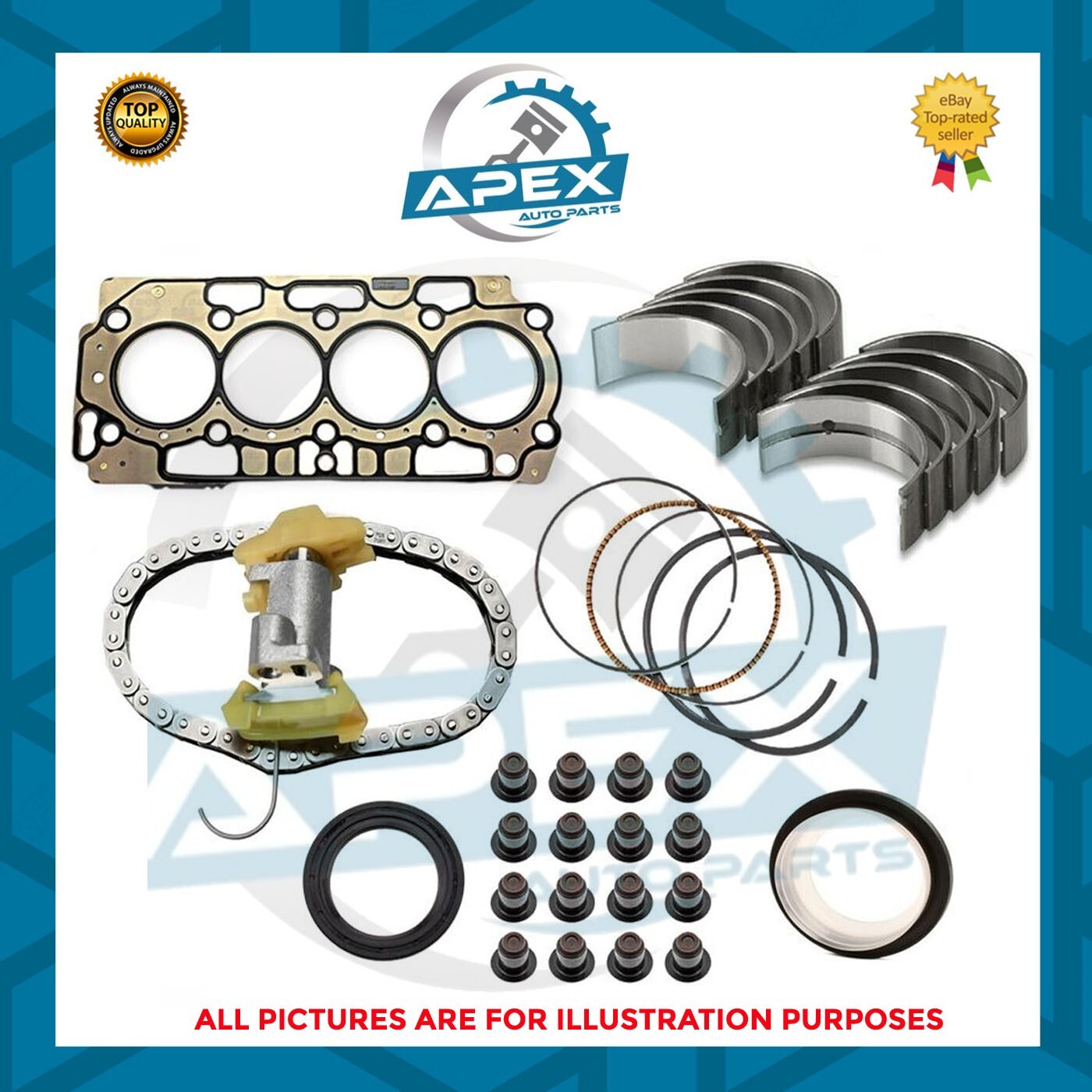 TIMING CHAIN KIT & ENGINE REBUILD PARTS KIT FOR PEUGEOT 1.5 BLUEHDI ...