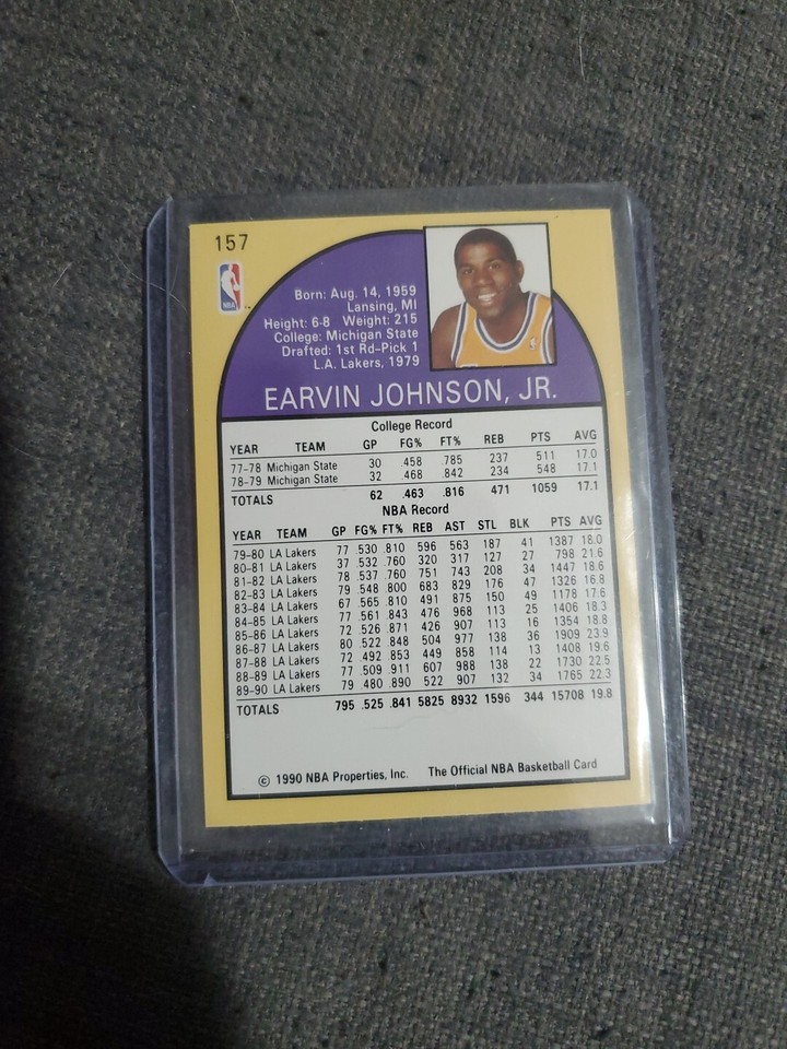 1990-91 NBA Hoops Magic Johnson Most Valuable Player #157 Los Angeles ...
