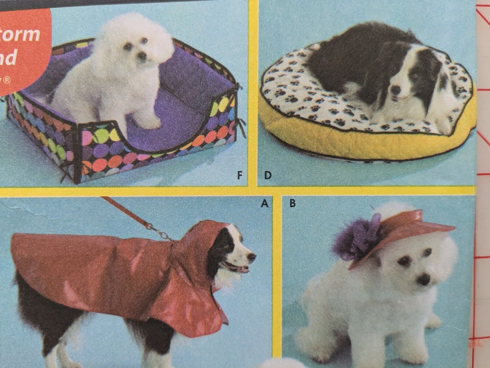Simplicity 4367 DOG BEDS, HAT, RAIN COAT- EZ Sewing Pattern Sz LG XL ...