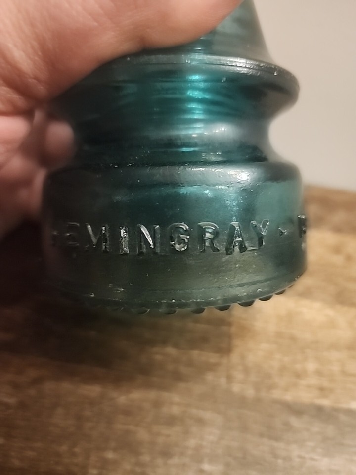 Hemingray Glass Insulator No. 19,Blue/Green Aqua - Made in U.S.A ...