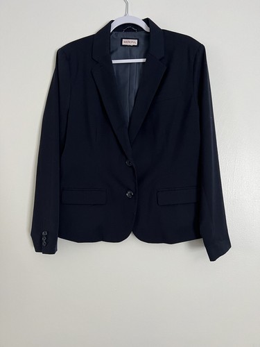 Merona Blazer Womens Size L Navy Blue Minimalist Capsule Work Office ...