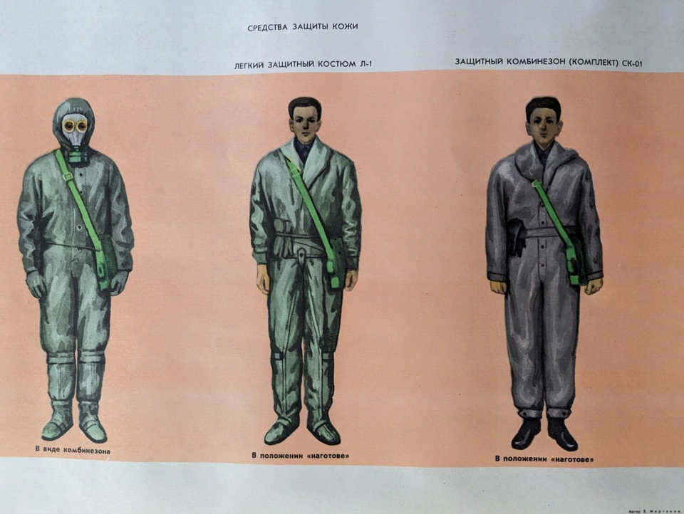 Protective Equipment / Chernobyl / Cold War / vtg 1975 Original Poster ...