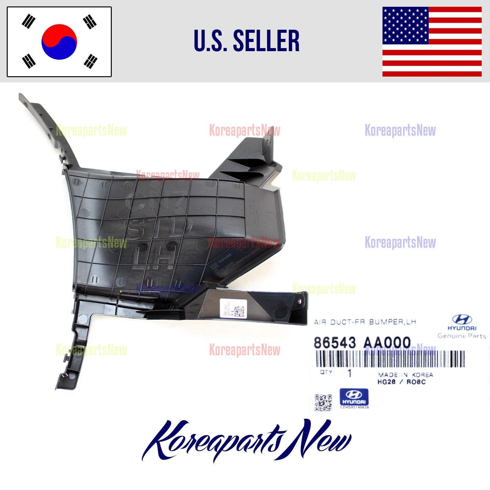 FRONT Bumper Duct Air Curtain Left DRIVER ⭐OEM⭐ 1.6L Elantra HYBRID ...