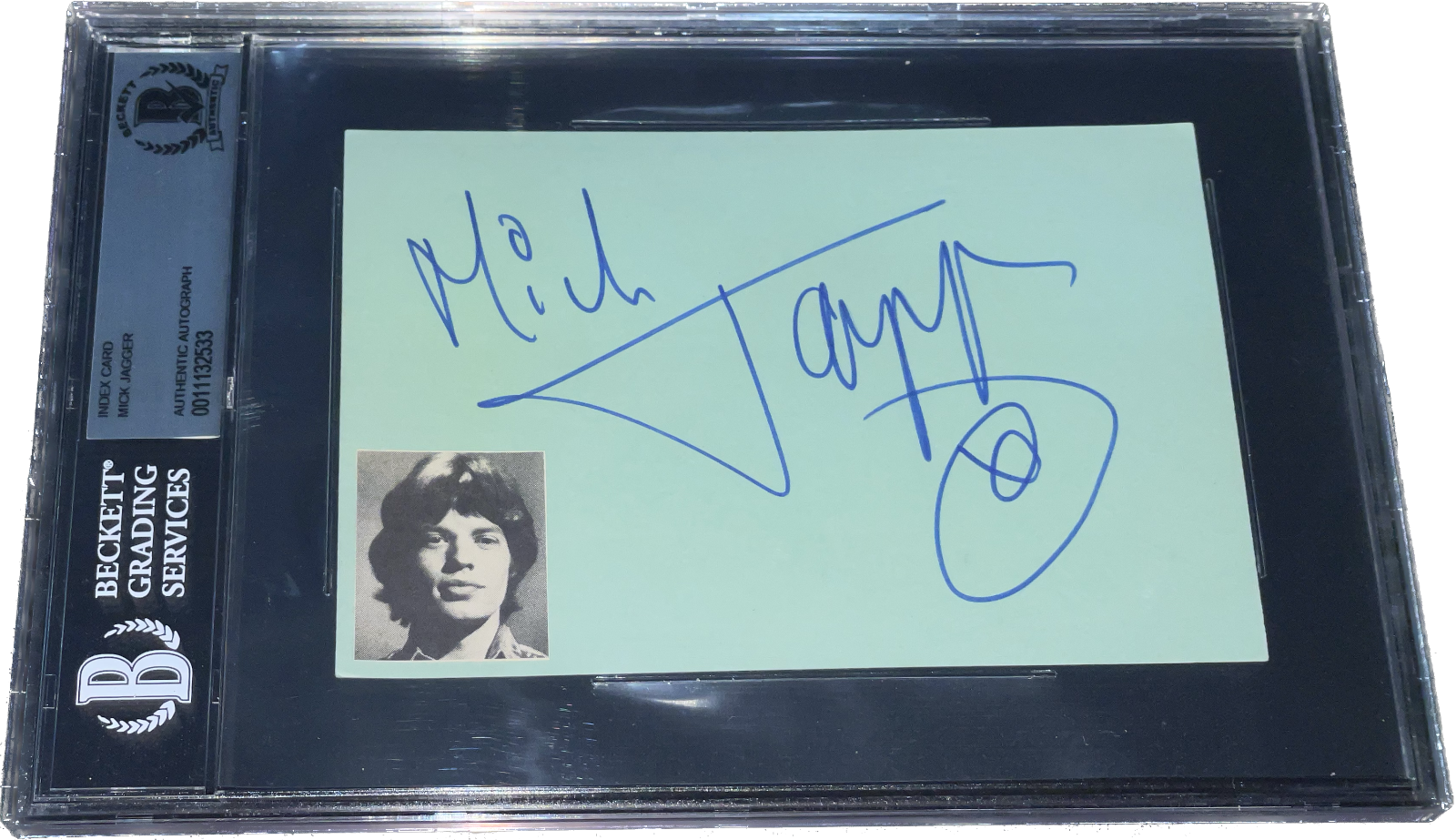 Mick Jagger "Rolling Stones" Signed Autographed 4x6 Beckett BAS 1968 ...