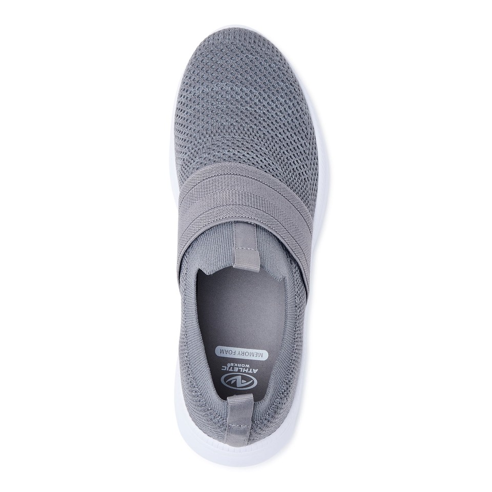 Athletic Works Men's Banded Knit Upper Low Top Slip-on Athletic ...