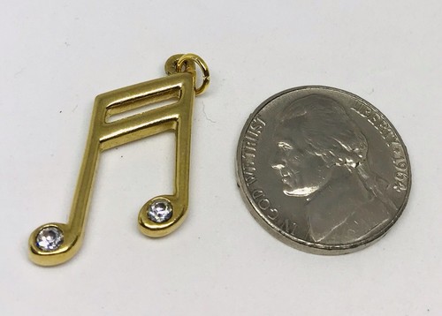 Music 8th Note Charm Rhinestone Pendant Sheet Music Cute! | eBay
