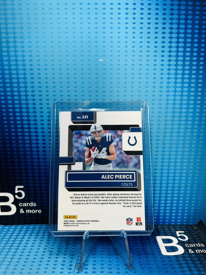 2022 Panini Donruss Optic Football, Rated Rookie Card #221 ALEC PIERCE ...
