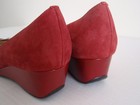 NEW ANNE KLEIN iFLEX Women's RED LEATHER "AKCALLIE" Wedge Shoes Size 7 ...