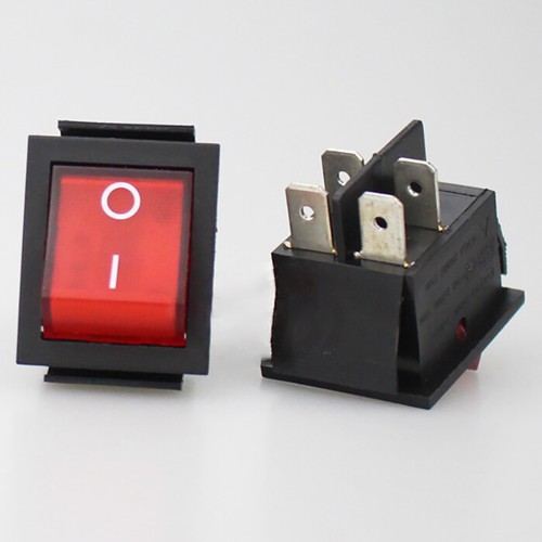 3PCS SOKEN RK1-01 4-Pins 2-Positions Rocker Switch Red Light 16A/250VAC ...