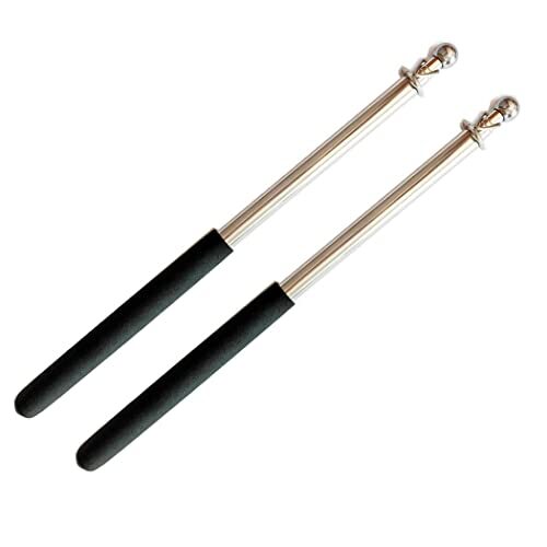 luzen 2Pcs Stainless Steel Telescopic Handheld Flagpoles Teaching Pole ...