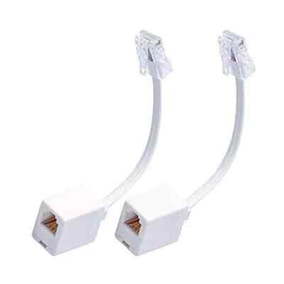 (2 Pack) Ethernet to Phone Line RJ45 Female to RJ11 Male Adapter Cord ...