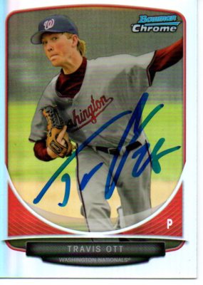 Travis Ott Washington Nationals 2013 Bowman Chrome Refractor Rookie ...