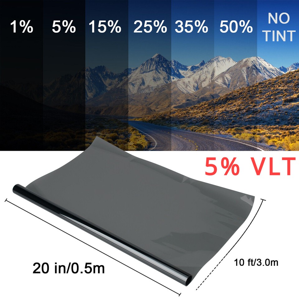 20" x 10ft Uncut Roll Window Tint Film UV Block 5% VLT For Car Home ...