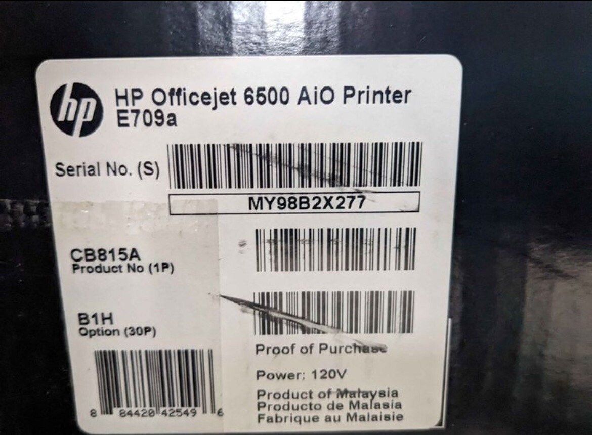 HP Officejet 6500 E709n All-In-One Inkjet Printer for sale online | eBay