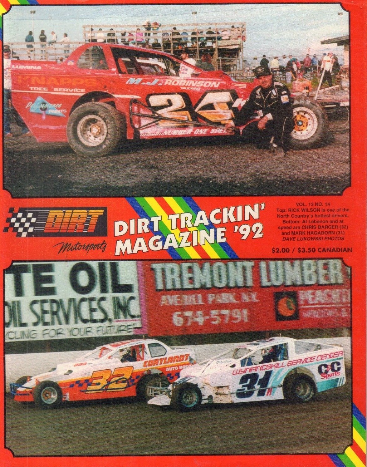 Dirt Trackin Magazine Rick Wilson & Chris Barger Vol.13 No.14 1992 ...