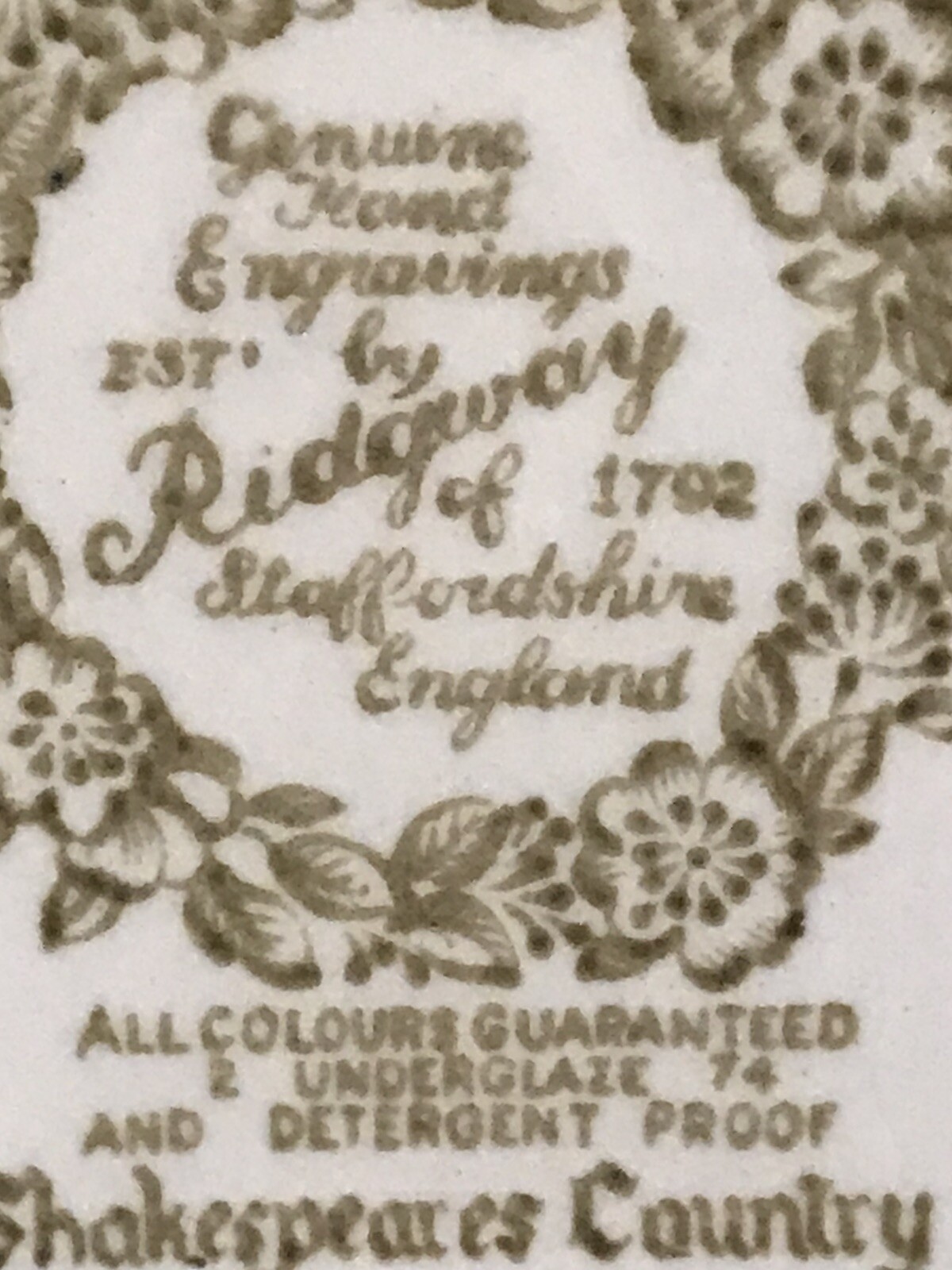 Genuine Hand Engravings By Ridgway Of 1792 Staffordshire England ...