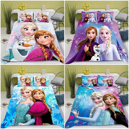 Frozen Elsa Anna Duvet Cover Pillowcases Doona Bedding Set Single ...