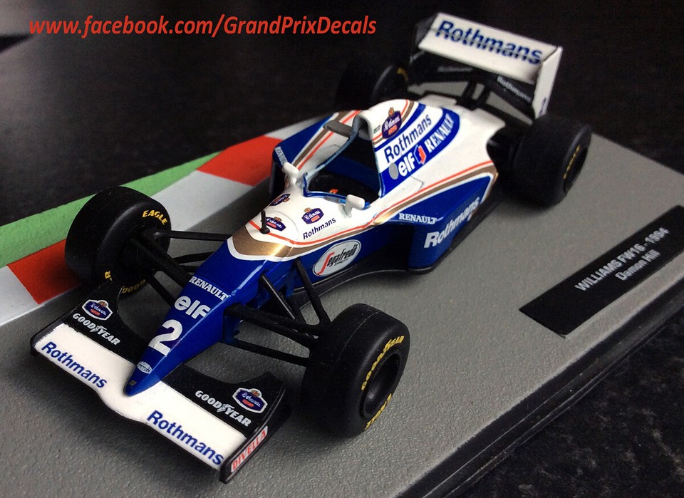 F1 Collection Williams FW16 Rothmans Hill and Senna 1994 water slide ...