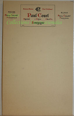 Publicité - Menu - Paul Court - ancienne Maison Paul Guillemot | eBay