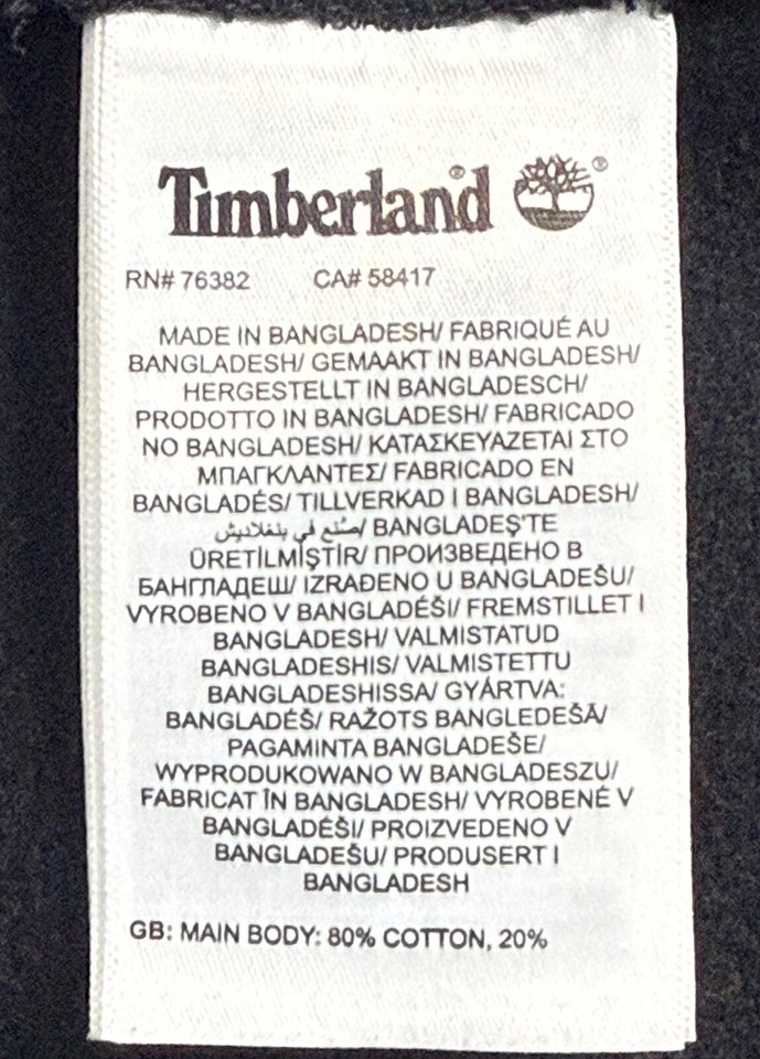 TIMBERLAND HOODY MEN XXL BLACK WHEAT KENNEBEC RIVER TREE TB0A6WBP PREOW ...