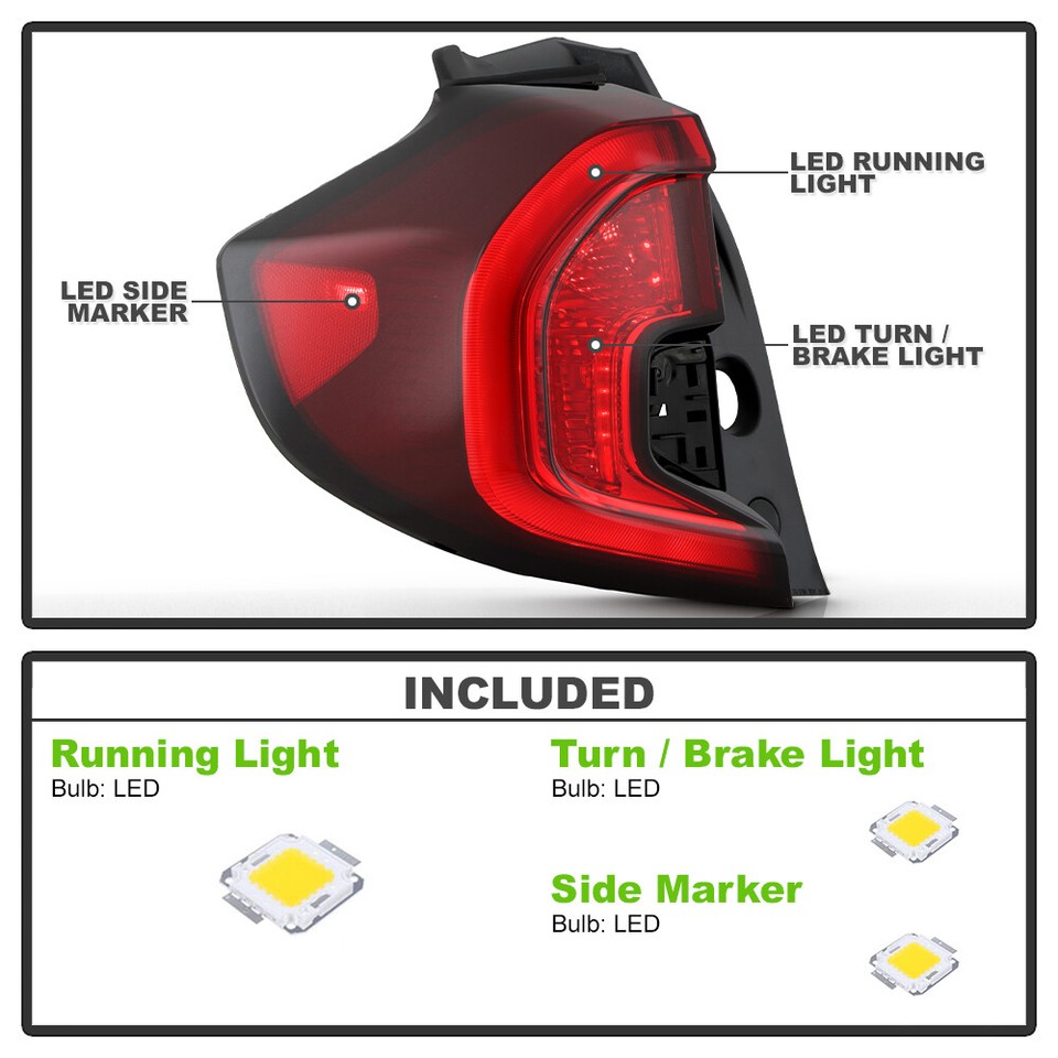 For 2022 2023 2024 GMC Terrain SLE|SLT|AT4 w/ Black Trim Outer Tail ...