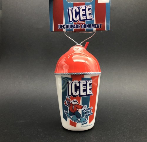 Icee Cup Decoupage Christmas Tree Ornament 4" Tall Icee Bear Red Frozen ...