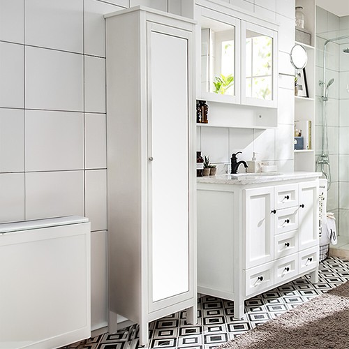 Mirror Bathroom Tallboy Cabinet Cupboard Storage Bedroom Home Furniture ...