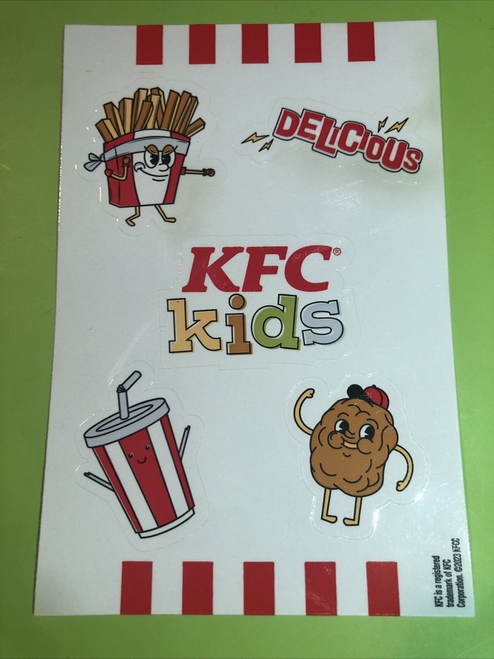 KFC Kids Sticker Set, Fast Food Restaurant, Premium, 5 character + logo ...