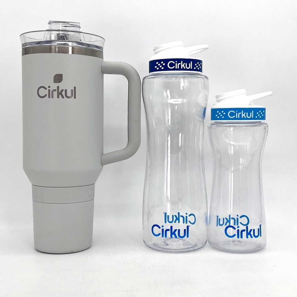 Cirkul Hydration Bundle: Stainless Steel Tumbler & Two Clear Water ...