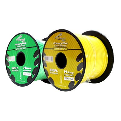 14 GA 100 FT Roll Grn Ylw Stranded Spool of CCA Primary Power Ground ...