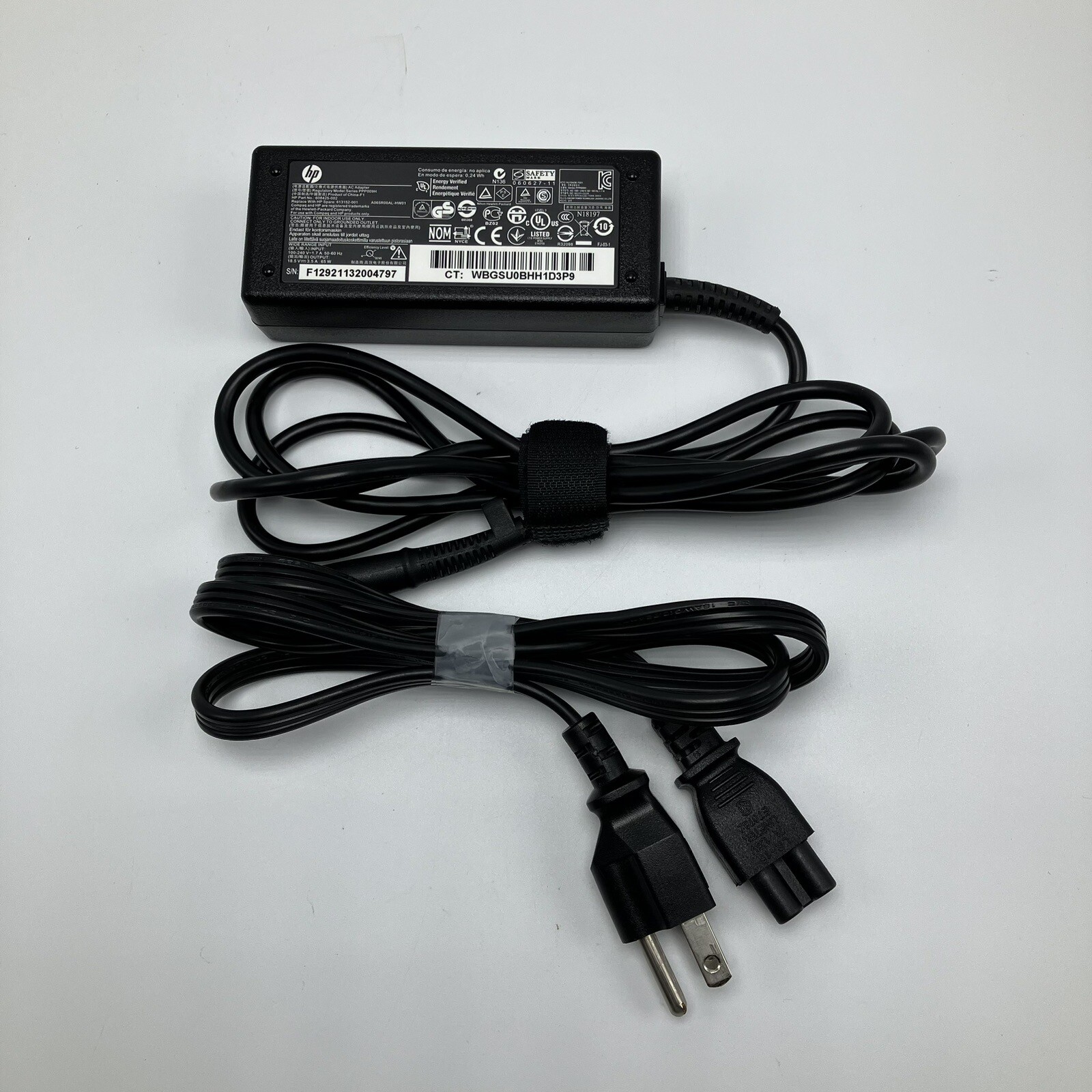 HP AC Adapter Laptop Power Supply 613152 608425-002 18.5V 3.5A 65WATT ...