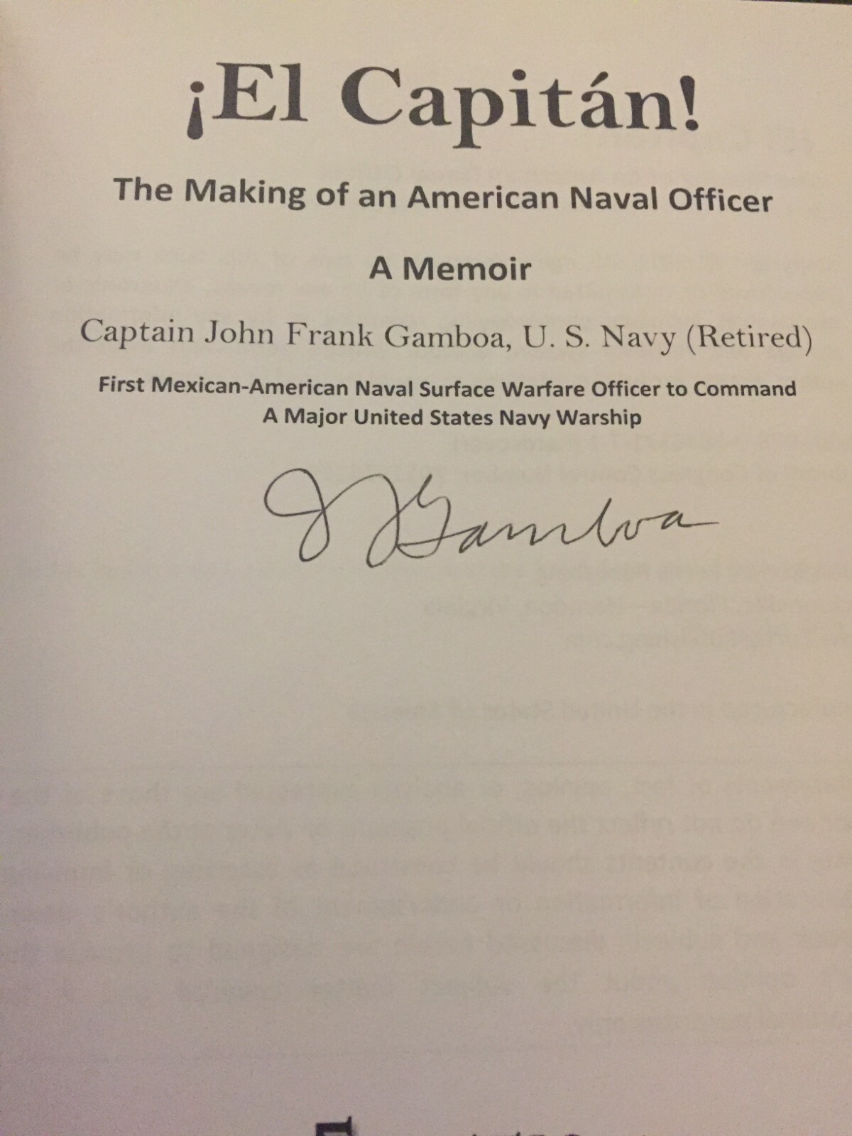 ¡el Capitán! the Making of an American Naval Officer by John Frank ...