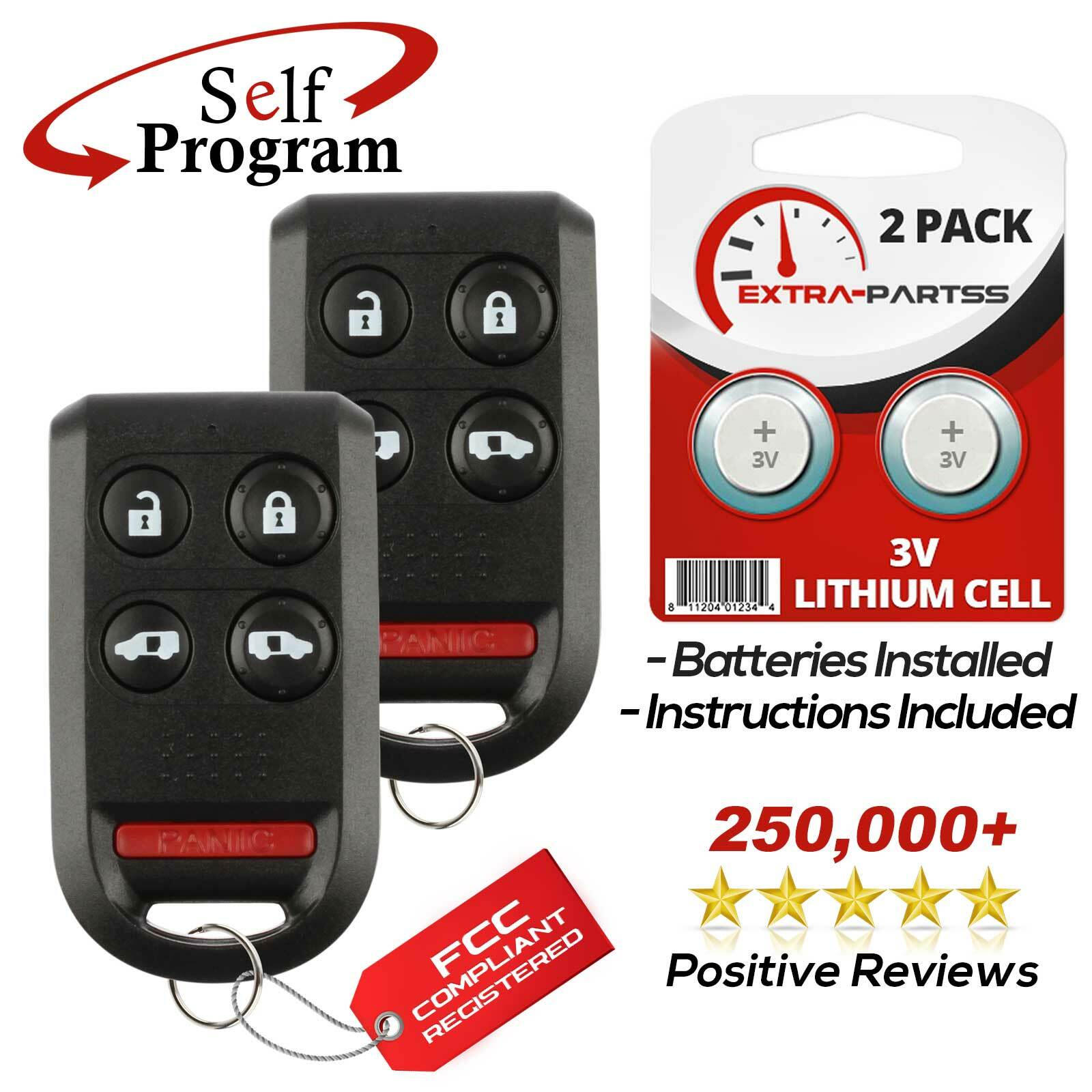2 For 2005 2006 2007 2008 2009 2010 Honda Odyssey Keyless Entry Key ...
