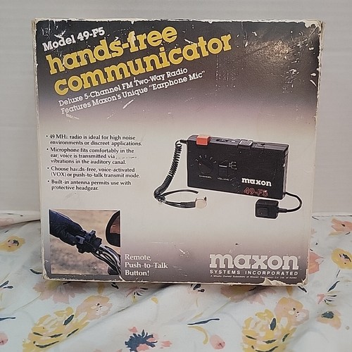 Vintage Maxon Hands Free Communicator 49-F5 5 Ch 2 Way FM Radio w ...