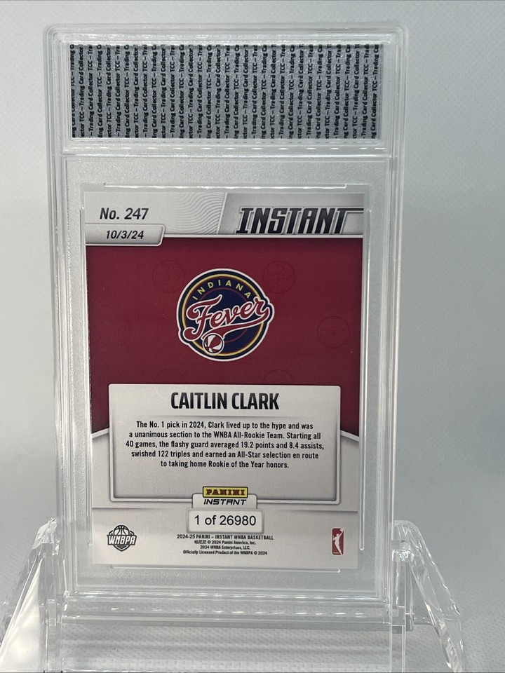 2024 Panini Instant Caitlin Clark WNBA All-Rookie Team TCC Graded Gem ...