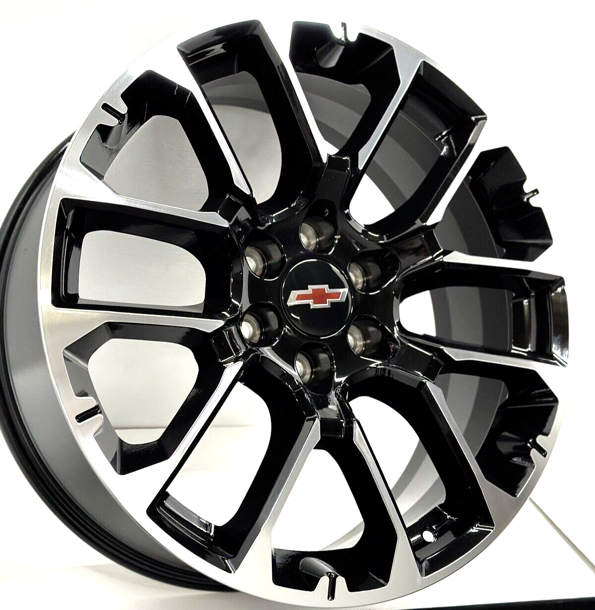 24" Black Machine SRV OE 95373 Replica Rims fits 2024 Chevy Silverado ...