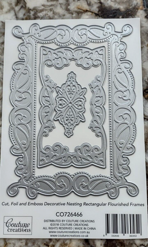 Couture Creations Cut, Foil & Emboss Rectangular Flourished Frame Die ...