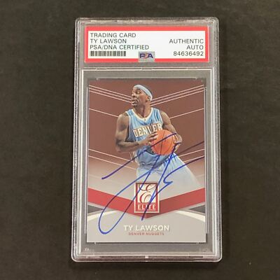 2014-15 Panini Donruss #48 Ty Lawson Signed Card AUTO PSA Slabbed ...