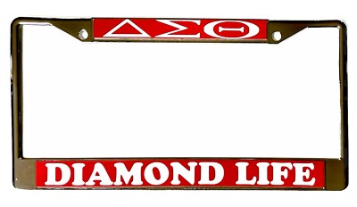 Delta Sigma Theta Diamond Life License Plate Frame [Silver Metal ...