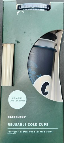 Pack of 5~ Starbucks Campus Collection GEORGETOWN Reusable 24 Oz Cold ...