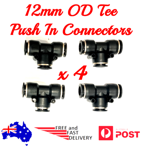 Pneumatic 12mm Push In Quick Fit T Connectors Caravan RV John Guest ...