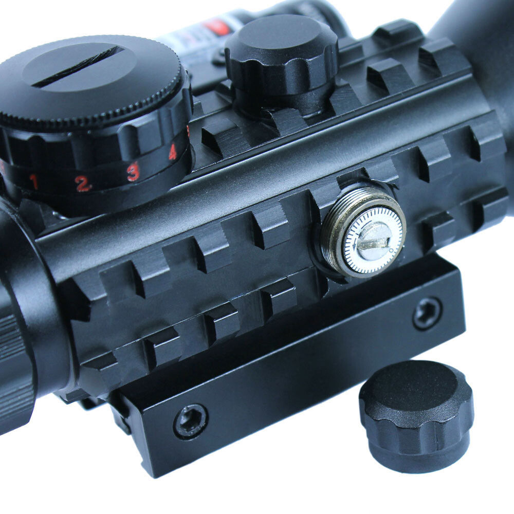 M9 3-10x42E Mil-Dot Reticle Red Green Illuminated Rifle Scope w/Red ...