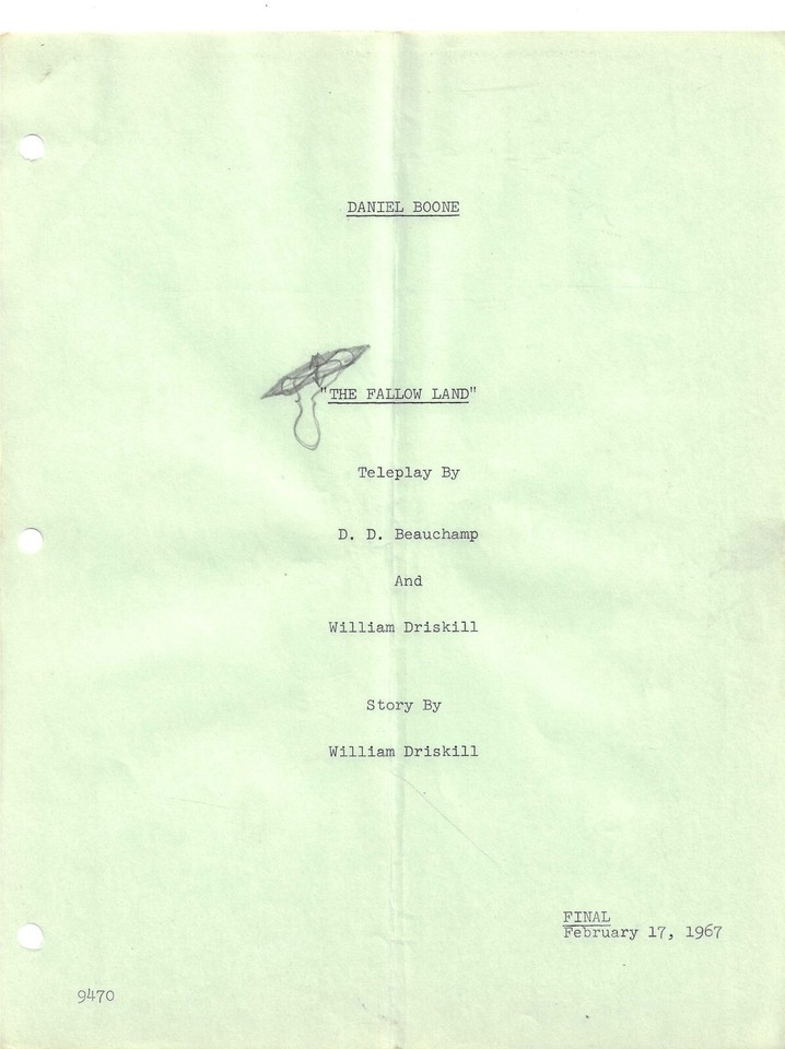 Original TV script, DANIEL BOONE, Fess Parker, Patricia Blair (4/13/67 ...
