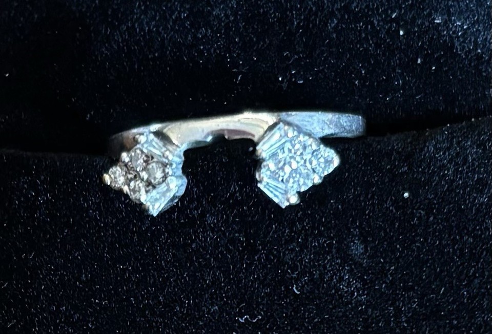 14k White Gold Diamond Enhancer/ Wrap Around Ring Size 7.5 | eBay UK