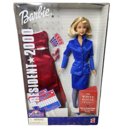 President 2000 Barbie Doll Blonde White House 4th of July Decor Mattel ...
