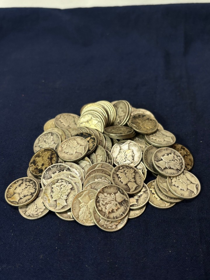 90% Silver Mercury Dime Rolls 100 Dimes $10 Face | eBay