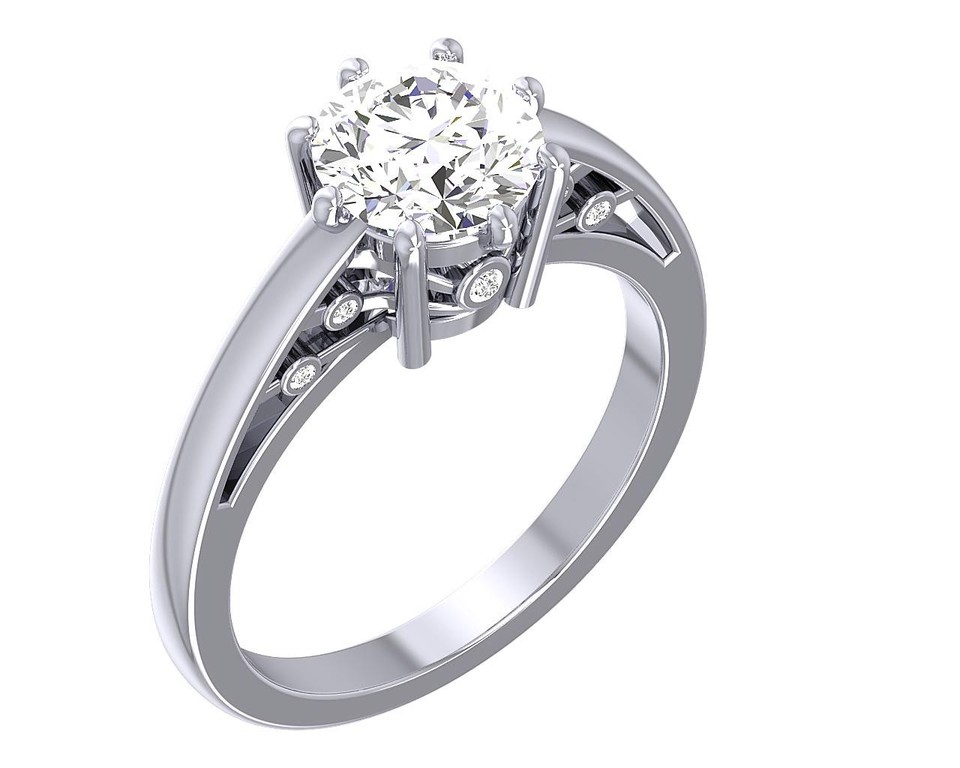 1.50Ct Center Round Solitaire Diamond 1.60 Ct Engagement Wedding Ring ...